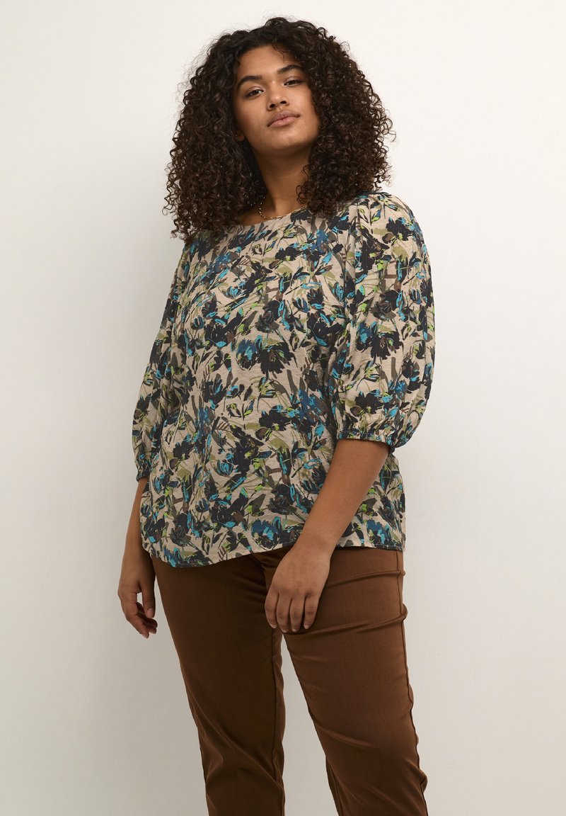 Kaffe Curve Blouse - shattered flower print/groen gemêleerd - Zalando.nl