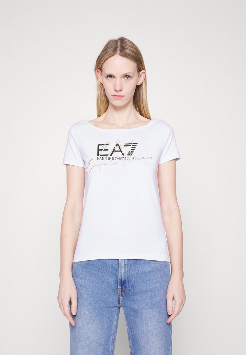 EA7 Emporio Armani T-shirt z nadrukiem/biały - Zalando.pl
