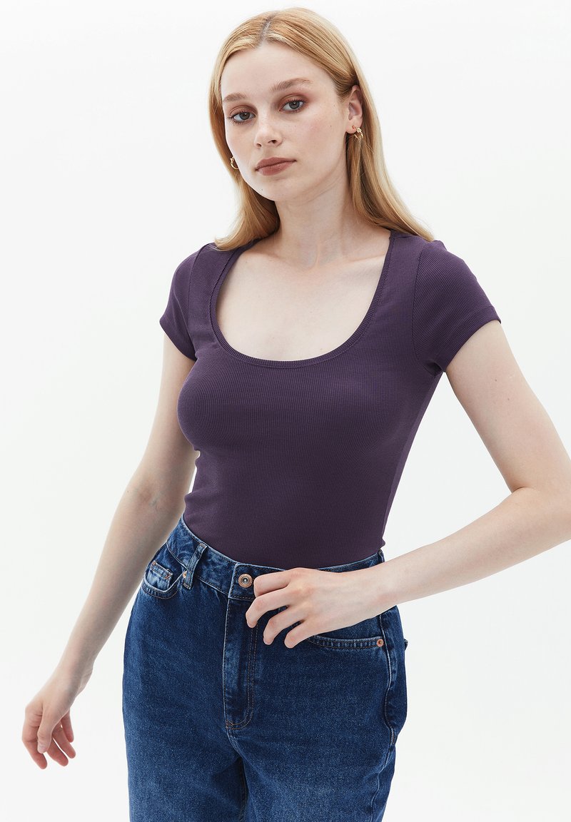 OXXO SCOPE NECK - T-shirt basic - sweet grape/viola - Zalando.it