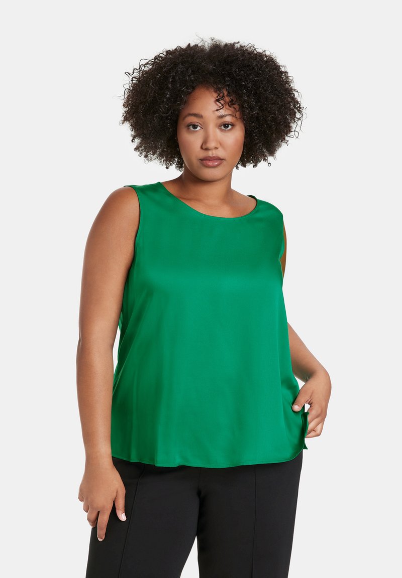 Samoon OHNE ARM MIT SEITENSCHLITZEN - Bluse - montana green/grün ...