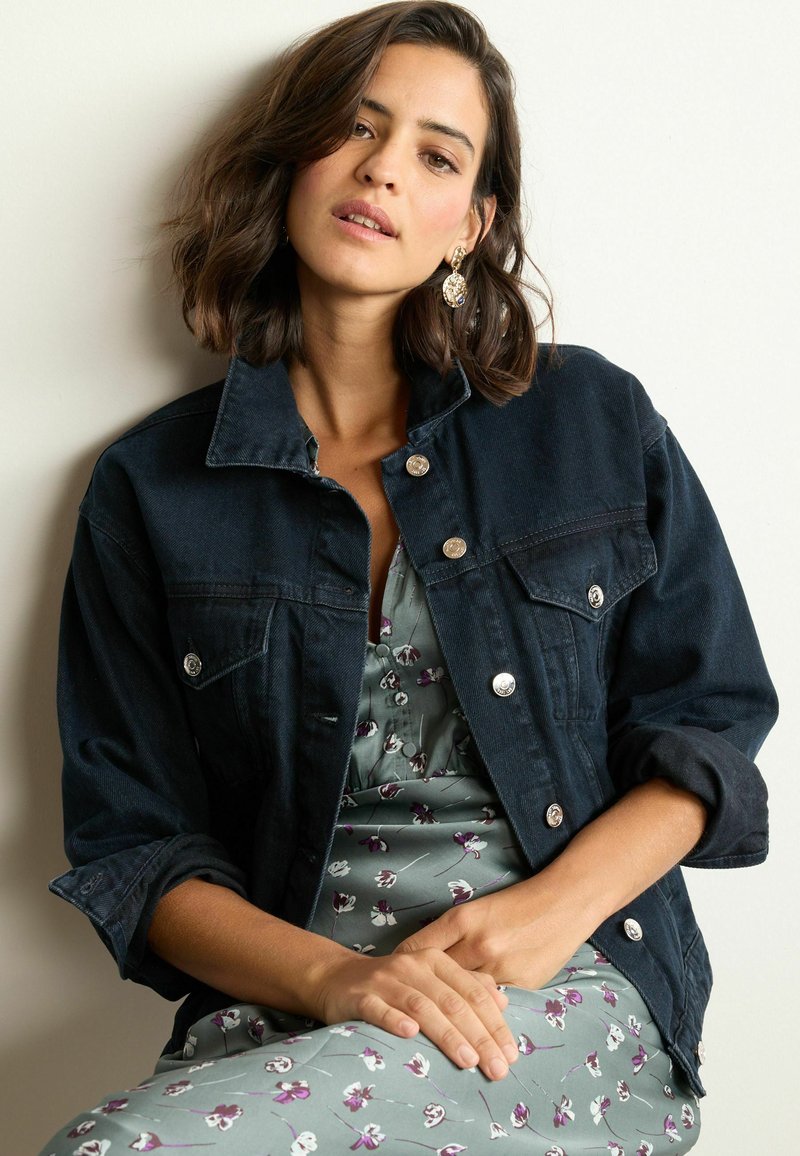 Next GIRLFRIEND DENIM JACKET - Spijkerjas - inky blue/donkerblauw ...