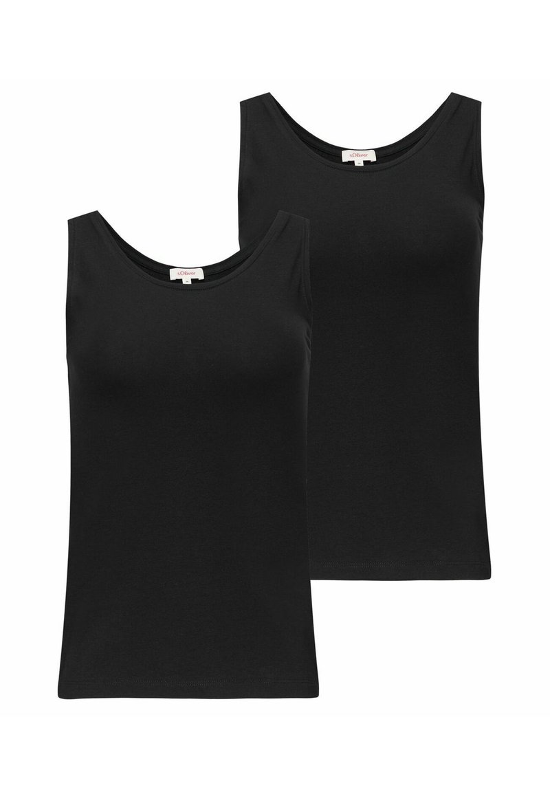 s.Oliver DAMEN TOP BREITE TRÄGER RUNDER AUSSCHNITT BASIC 2ER PACK - Top ...