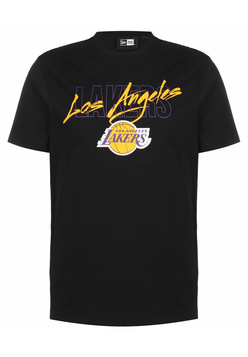 New Era SCRIPT - T-shirt imprimé - los angeles lakers blktrp/noir ...