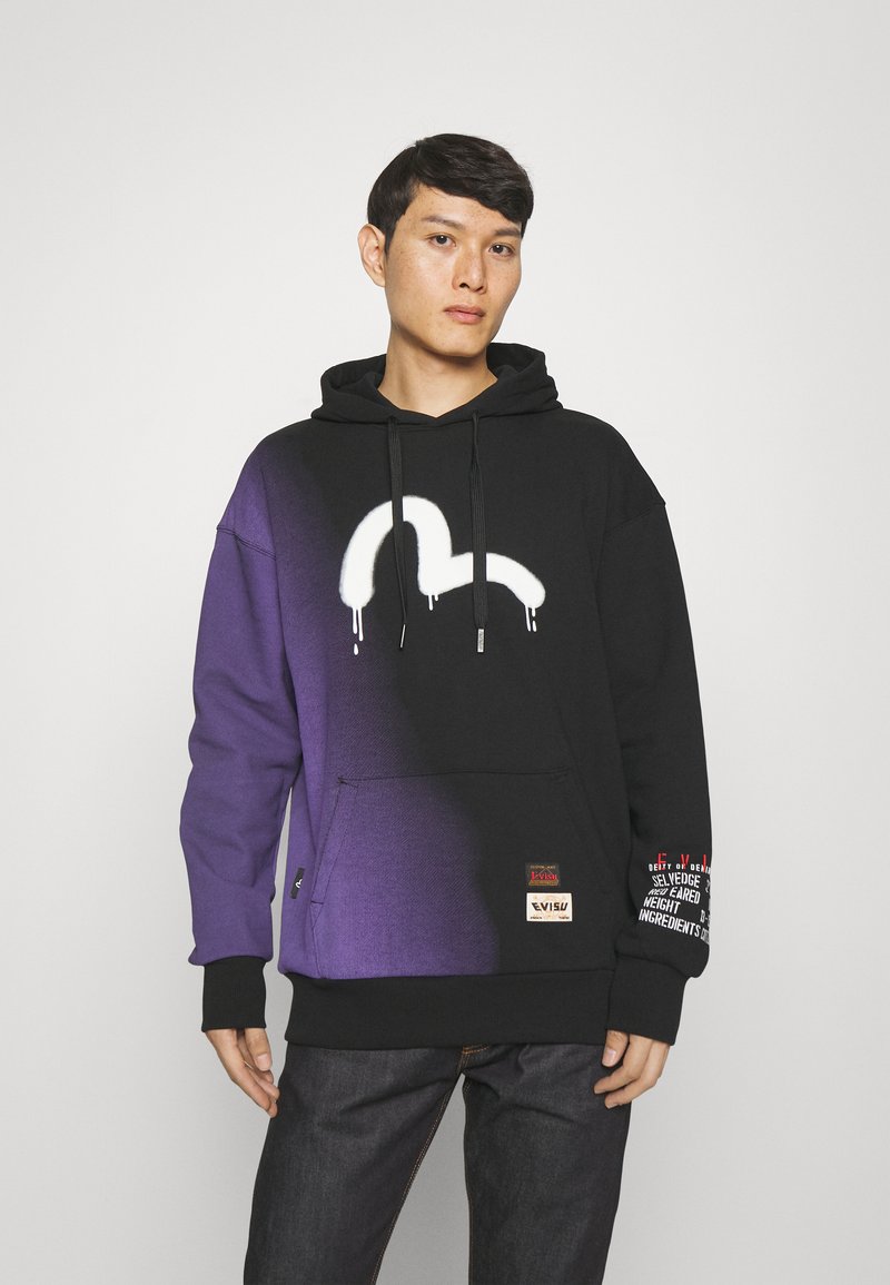 Evisu SEAGULL SLOGAN ON LEFT SLEEVE - Hanorac - purple/negru - Zalando.ro