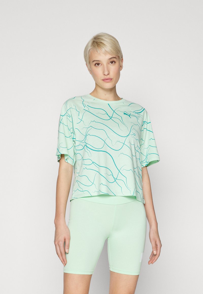 Puma MOTION TEE - Print T-shirt - fresh mint/mint - Zalando.ie