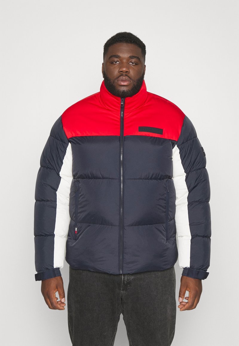 Tommy Hilfiger NEW YORK PUFFER JACKET - Cappotto corto - dark blue/red ...