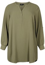 Zizzi SOLID COLOR WITH BUTTONS - Tunikaer - kalamata/grøn - Zalando.dk