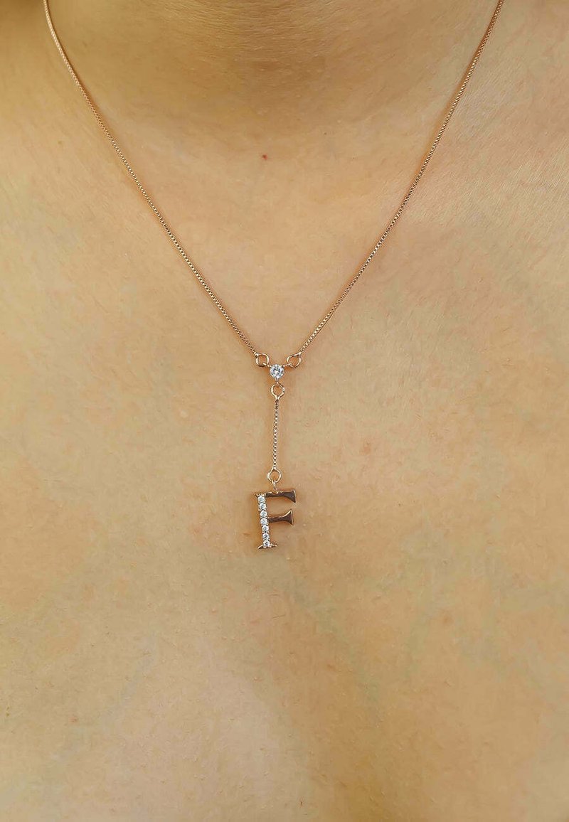 Be Sunset INITIAL ALPHABET LETTER F - Collar - rose gold/dorado rosáceo ...