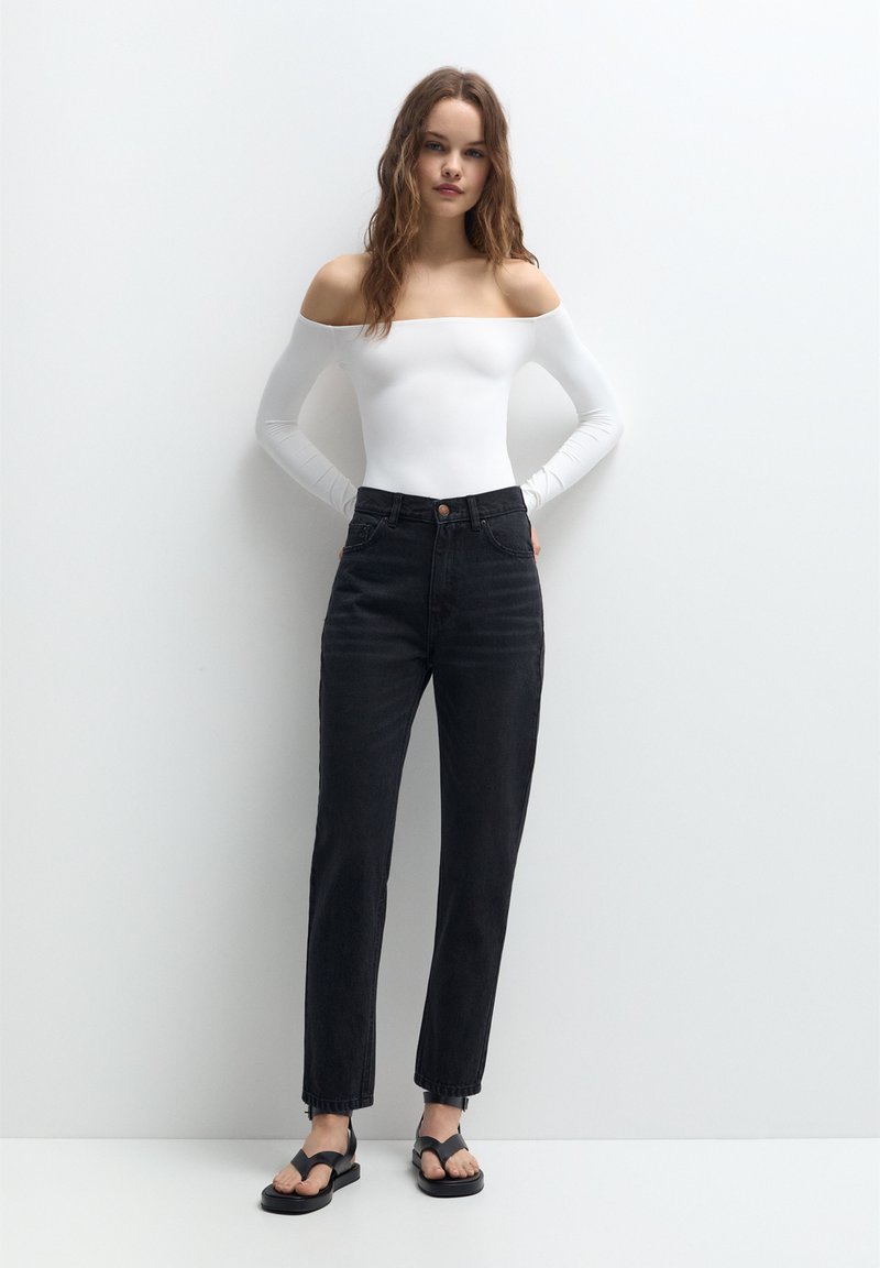 PULL&BEAR MOM - Straight leg jeans - black/zwart - Zalando.be