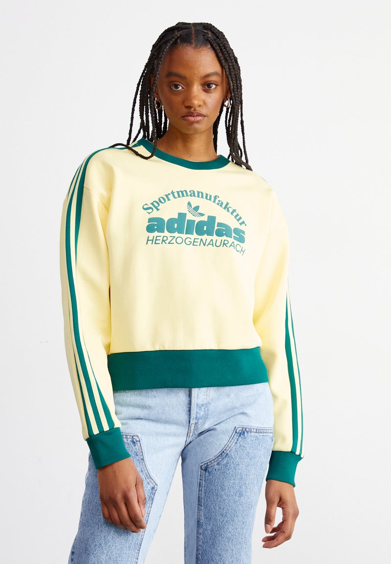 adidas Originals RETRO GRAPHIC - Sweatshirt - almost yellow/yellow ...