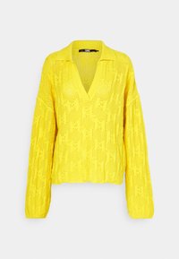 KARL LAGERFELD MONOGRAM - Stickad tröja - blazing yellow/ljusgul ...