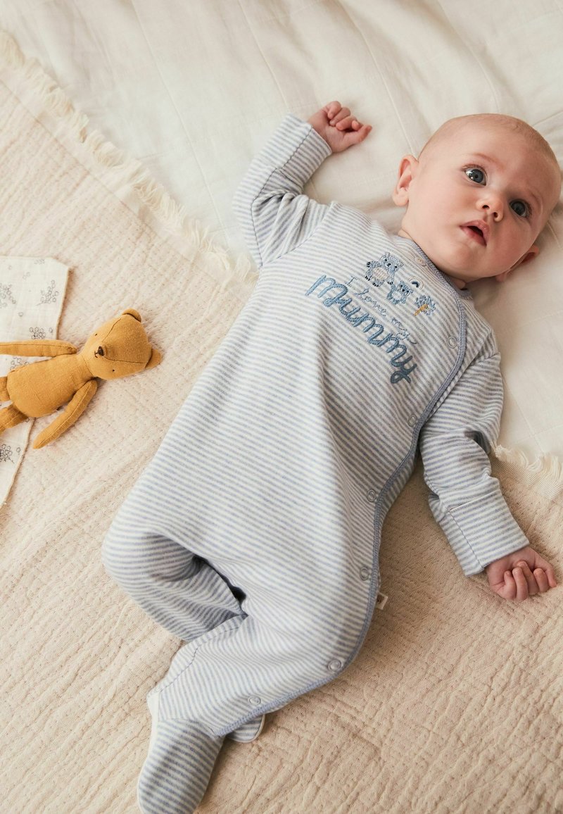 Next BEAR FAMILY SLEEPSUIT 1 PACK - Natdragt - blue white/hvid - Zalando.dk