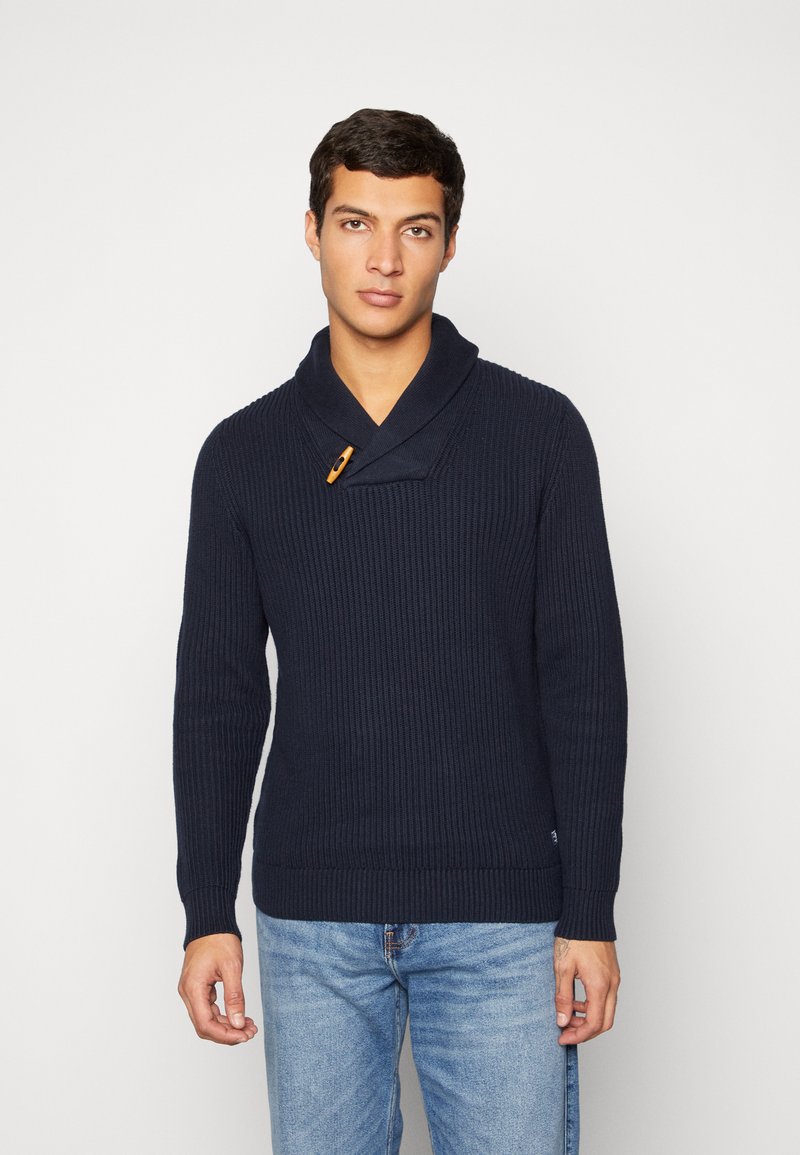 Jack And Jones Premium Jprblucharles Shawl Neck Striktrøje Navy