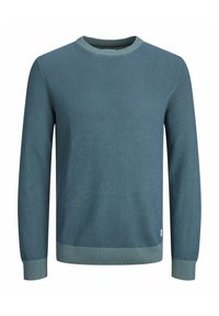 Jack & Jones EGLOBE CREW NECK - Trui - goblin blue/lichtgrijs gemêleerd ...