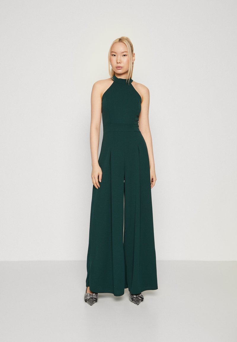 WAL G. LEILA HALTER NECK WIDE LEG - Tuta jumpsuit - forest green/verde ...