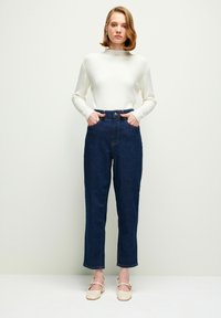 adL HIGH WAIST - Jeans Straight Leg - navy blue/dunkelblau - Zalando.de