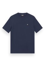 Scotch & Soda GARMENT DYE LOGO CREW - Basic T-shirt - navy blue/dark blue - Zalando.ie