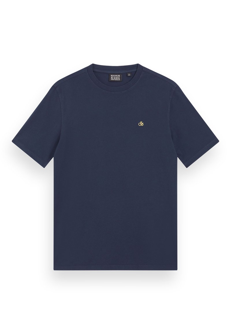 Scotch & Soda GARMENT DYE LOGO CREW - Lihtne T-särk - navy blue ...