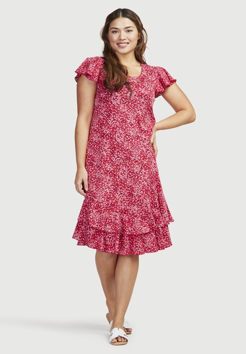 Cellbes of Sweden ELIN FRILL - Jersey dress - pink patterned/pink ...