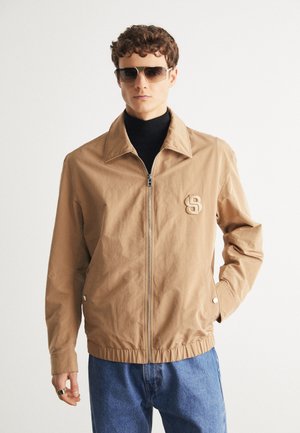 BOSS MAHDI - Leather jacket - medium beige/beige - Zalando.co.uk