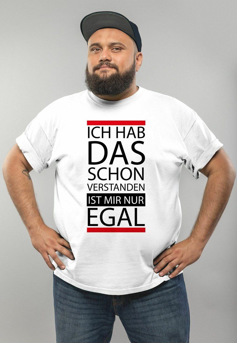 MoonWorks ICH HAB DAS SCHON VERSTANDEN IST MIR NUR EGAL - T-Shirt print - weiß - Zalando.de
