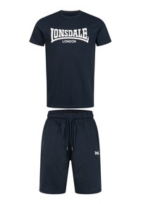 Lonsdale SET NORMALE PASSFORM MOY - Tracksuit bottoms - dark navy white/dark blue - Zalando