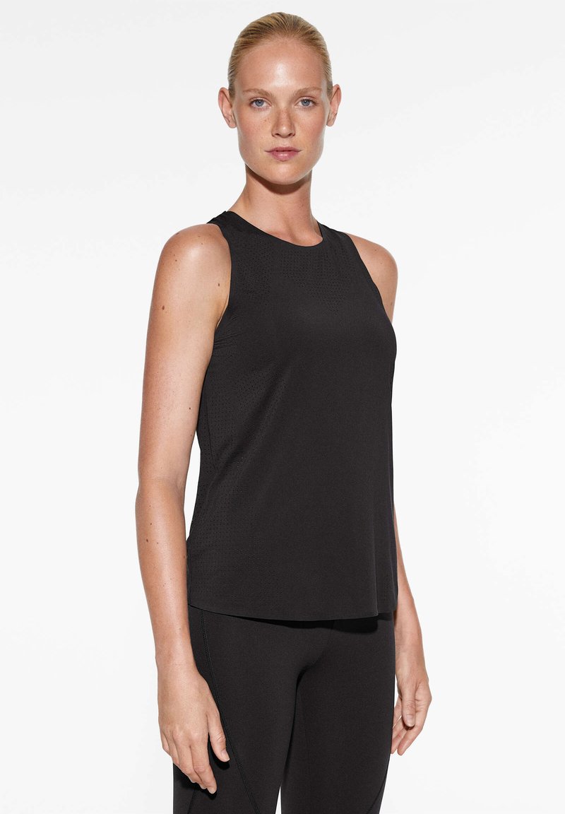 OYSHO SLEEVELESS TECHNICAL - Top - black - Zalando.ie