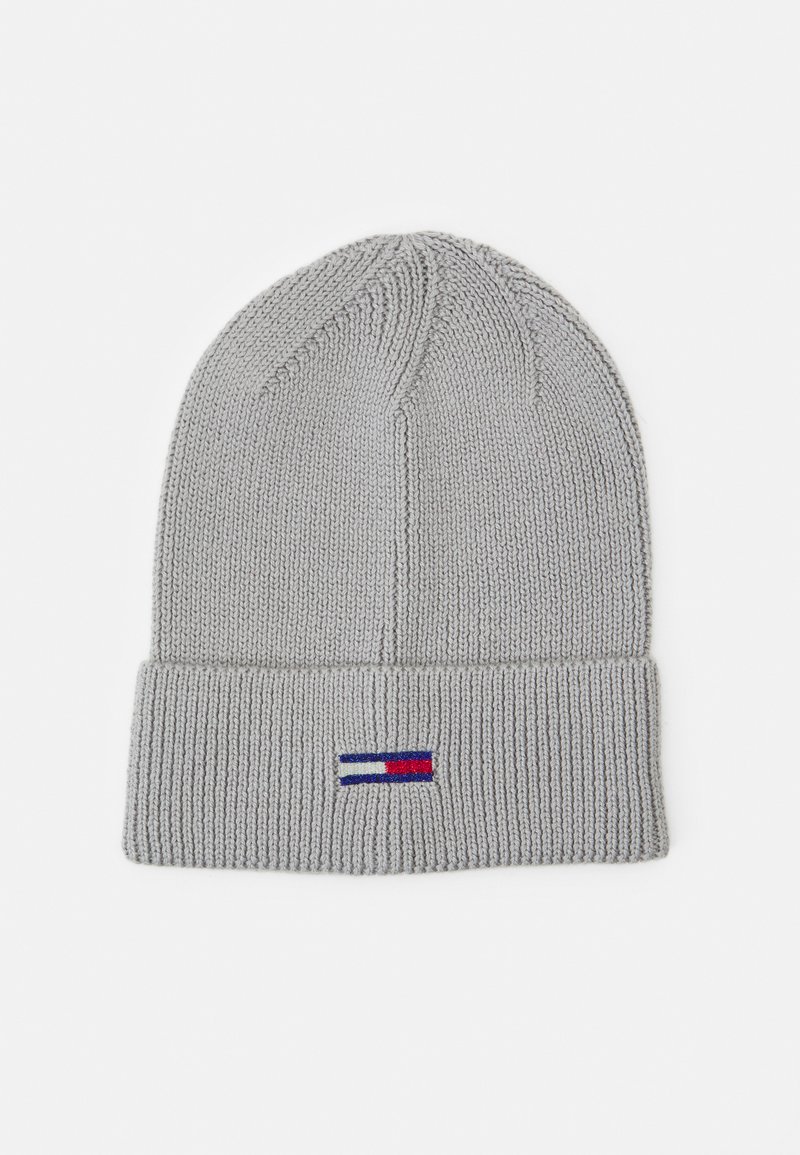 Tommy Jeans FLAG BEANIE - Mössa - silver grey/grå - Zalando.se