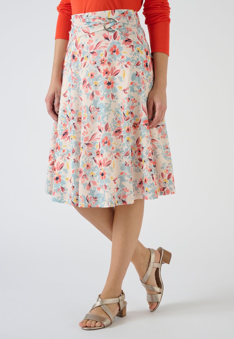 Damart À BOUCLE - A-line skirt - blue - Zalando.co.uk