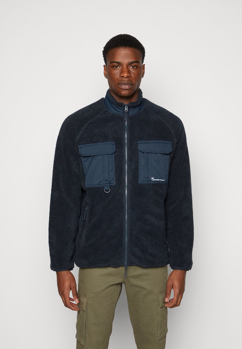 KnowledgeCotton Apparel RAGLAN TEDDY ZIP - Fleece jacket - total eclipse/black - Zalando