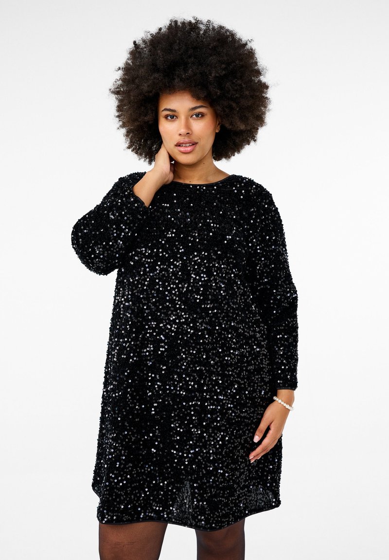 Zizzi SCHLEIFENDETAIL - Cocktail dress / Party dress - black - Zalando.ie