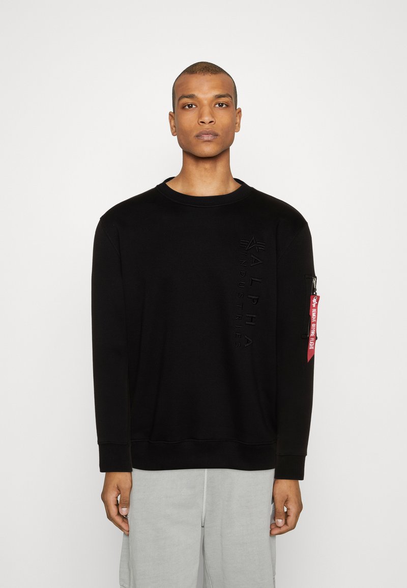 Alpha Industries EMB SWEATER - Sweatshirt - black/svart - Zalando.se