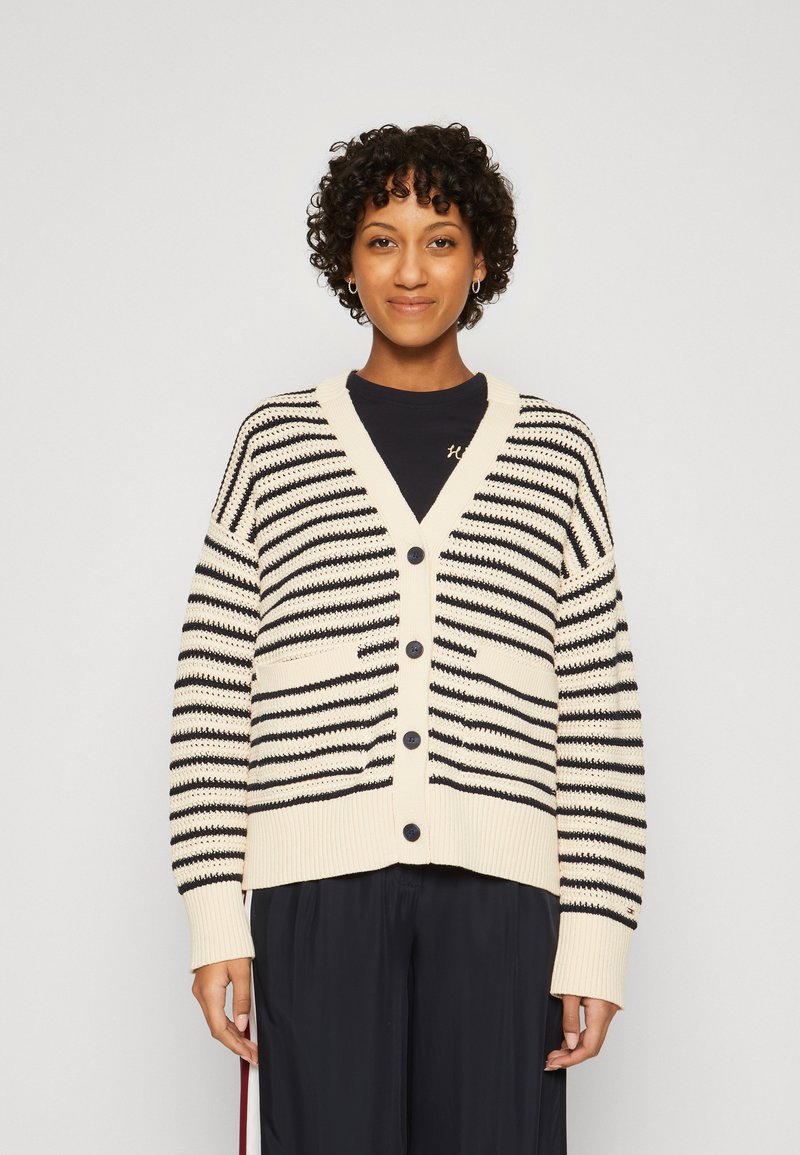 Tommy Hilfiger BOXY CARDIGAN - Cardigan - calico/desert sky/white ...