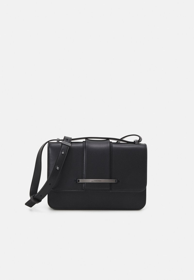 Calvin Klein BAR HARDWARE SHOULDER BAG - Handbag - ck black/black - Zalando