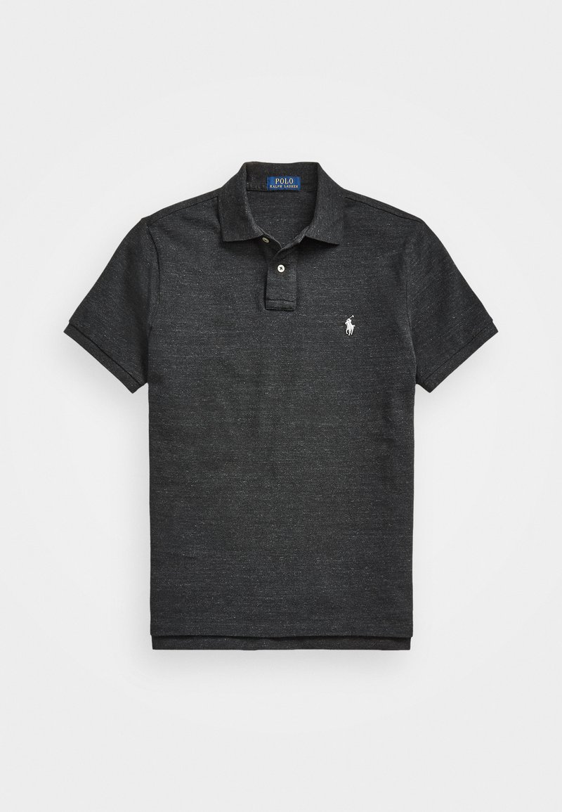 Polo Ralph Lauren CUSTOM SLIM FIT MESH POLO SHIRT - Polo shirt - black marl heather/black ...