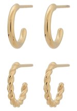 EDBLAD 2-PACK DUO PAIR CREOLES HOOPS - Ohrringe - gold-coloured ...