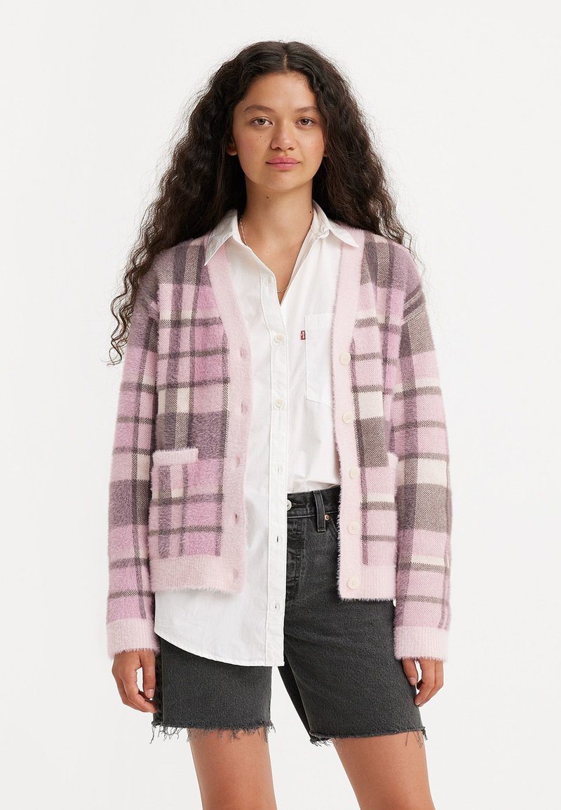 Levi's® BETTY CARDIGAN POCKETED - Strickjacke - rosalie plaid keepsake lilac/pink - Zalando