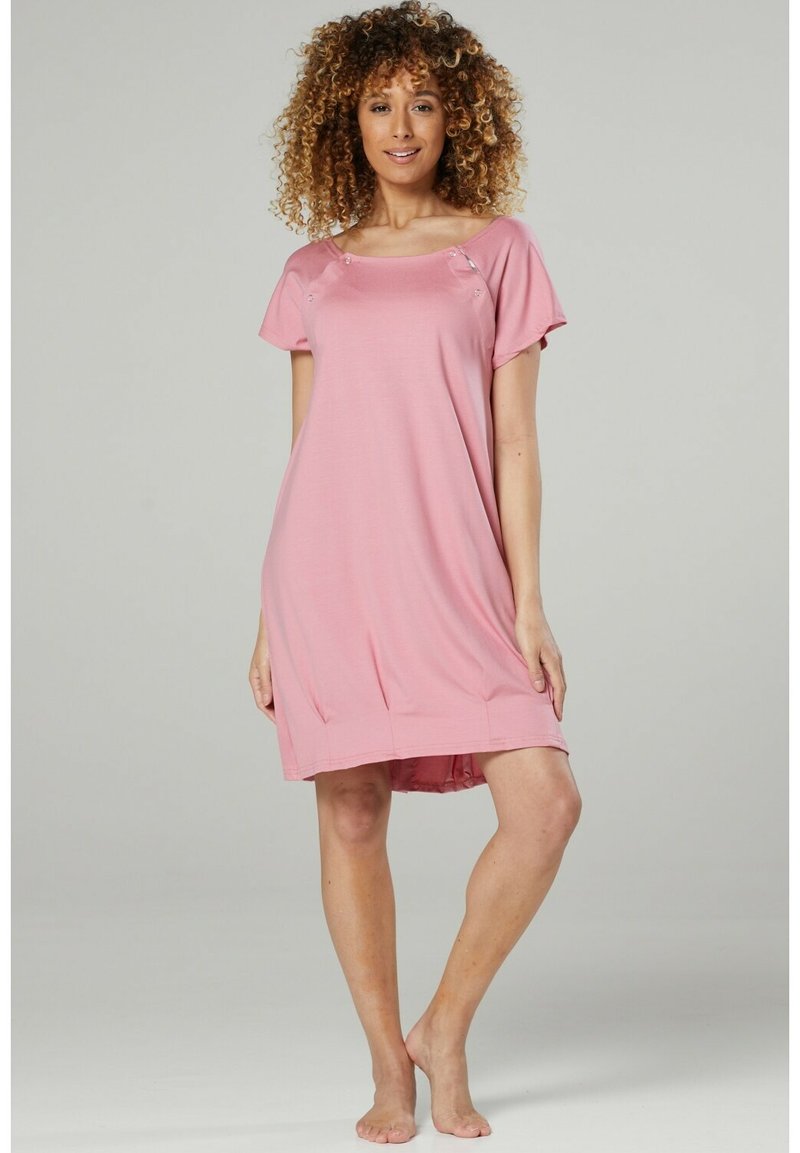 Happy Mama MATERNITY AND BREASTFEEDING NIGHTSHIRT - Jerseykleid - pink ...