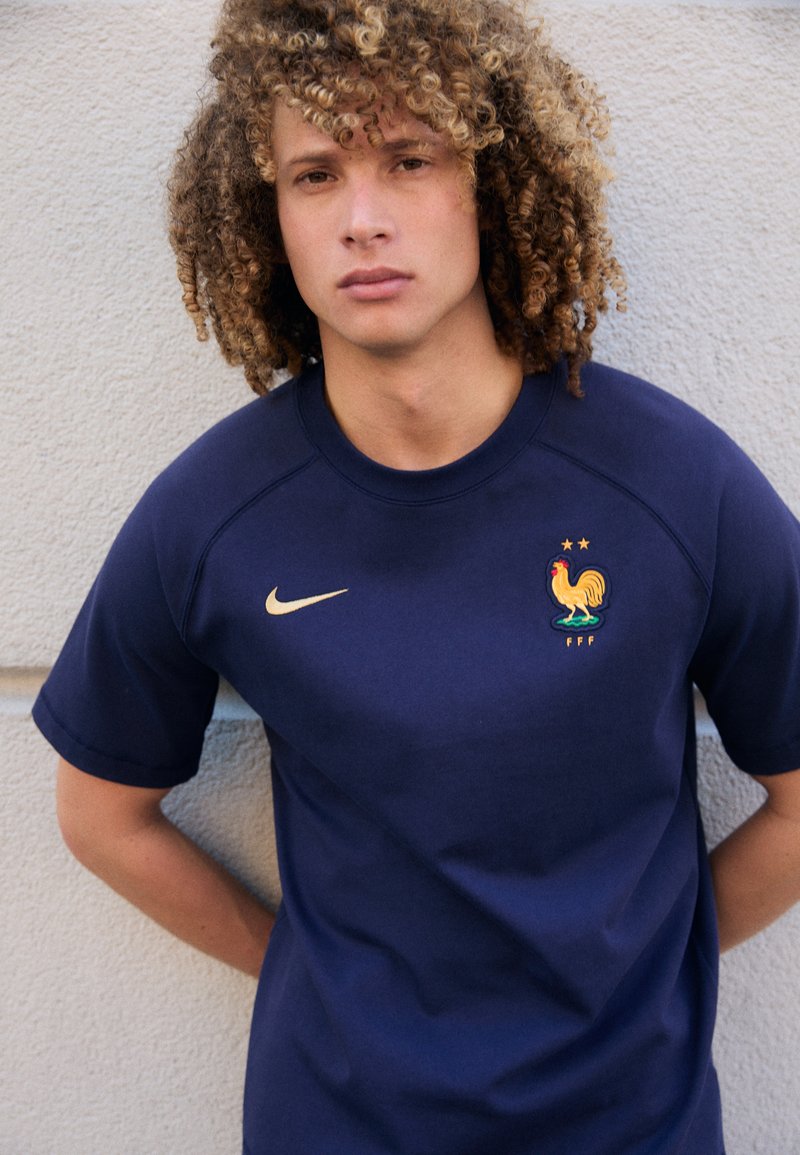 Nike Performance France Fff Travel T Shirts Med Print Blackened