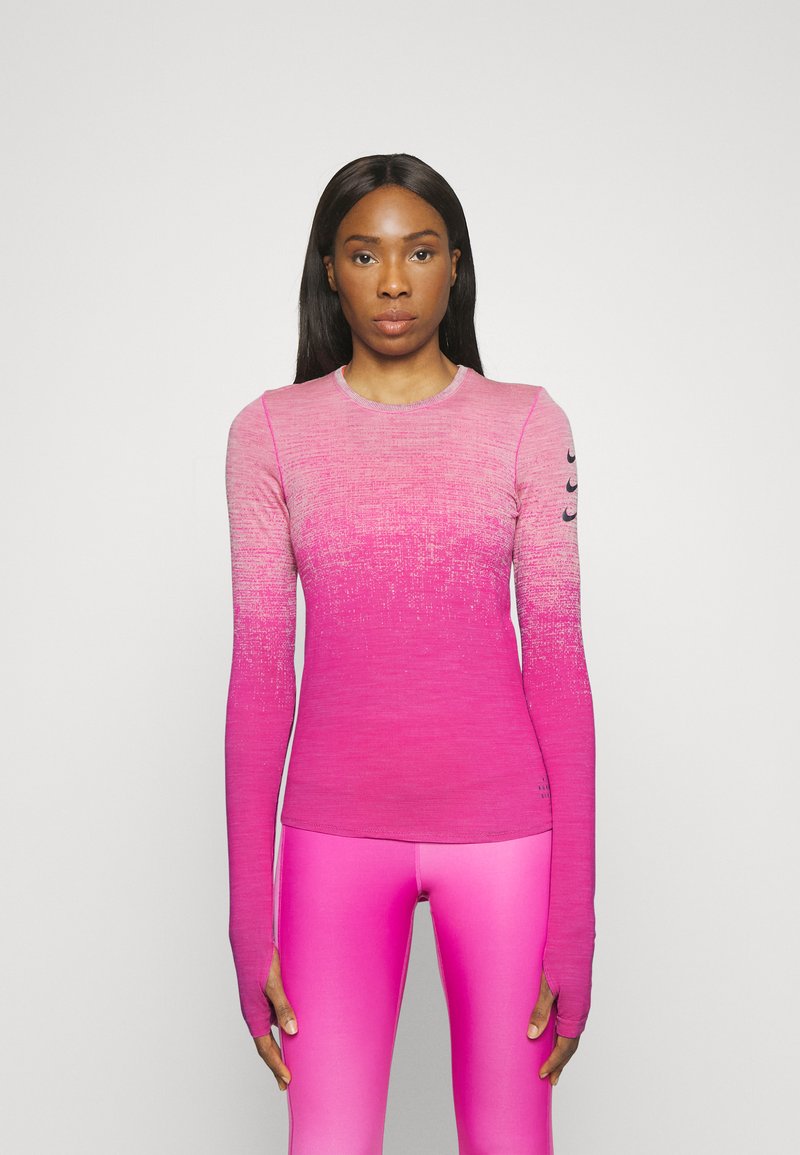 Nike Performance Run Langarmshirt Coconut Milk Active Fuchsia Pink