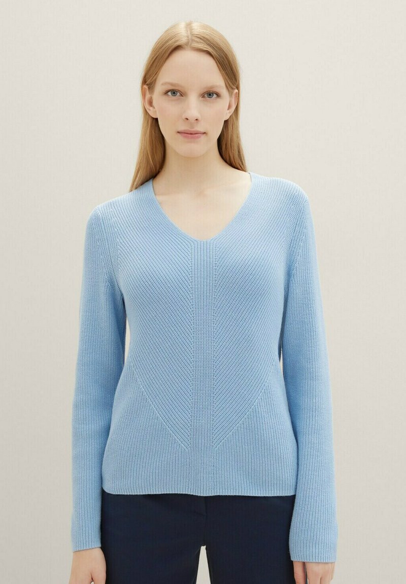 TOM TAILOR Jumper - light fjord blue/light blue - Zalando