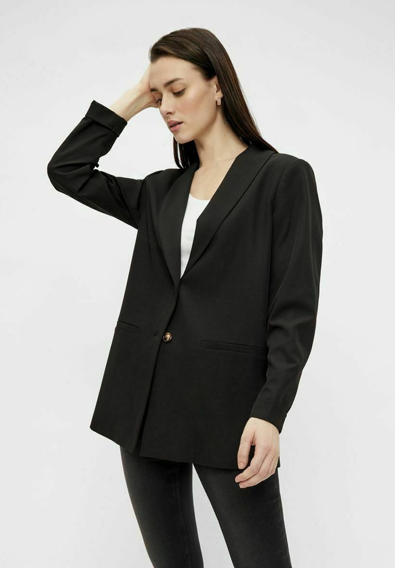 Pieces LOCKER GESCHNITTENER - Krátky kabát - black/čierna - Zalando.sk