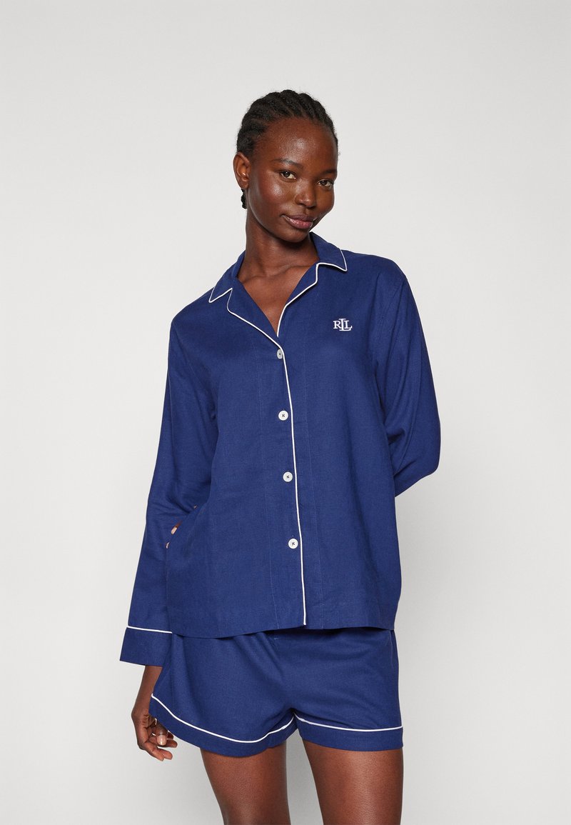 Lauren Ralph Lauren BLEND NOTCH COLLAR BOXER - Pyjama set - navy/blue ...