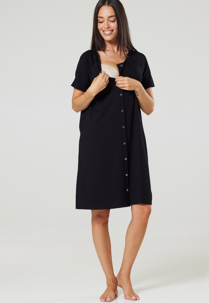 Happy Mama MATERNITY BREASTFEEDING 2-PACK - Nightie - black black with ...