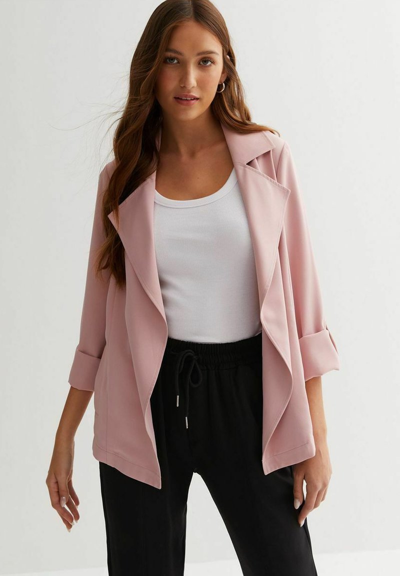 New Look 3/4 ROLL SLEEVE DUSTER - Blazer - pale pink/donkerroze ...