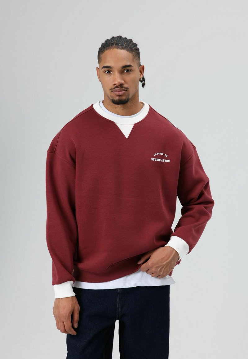 Lucy & Sam CONTRAST - Sweatshirt - burgundy/bordeaux - Zalando