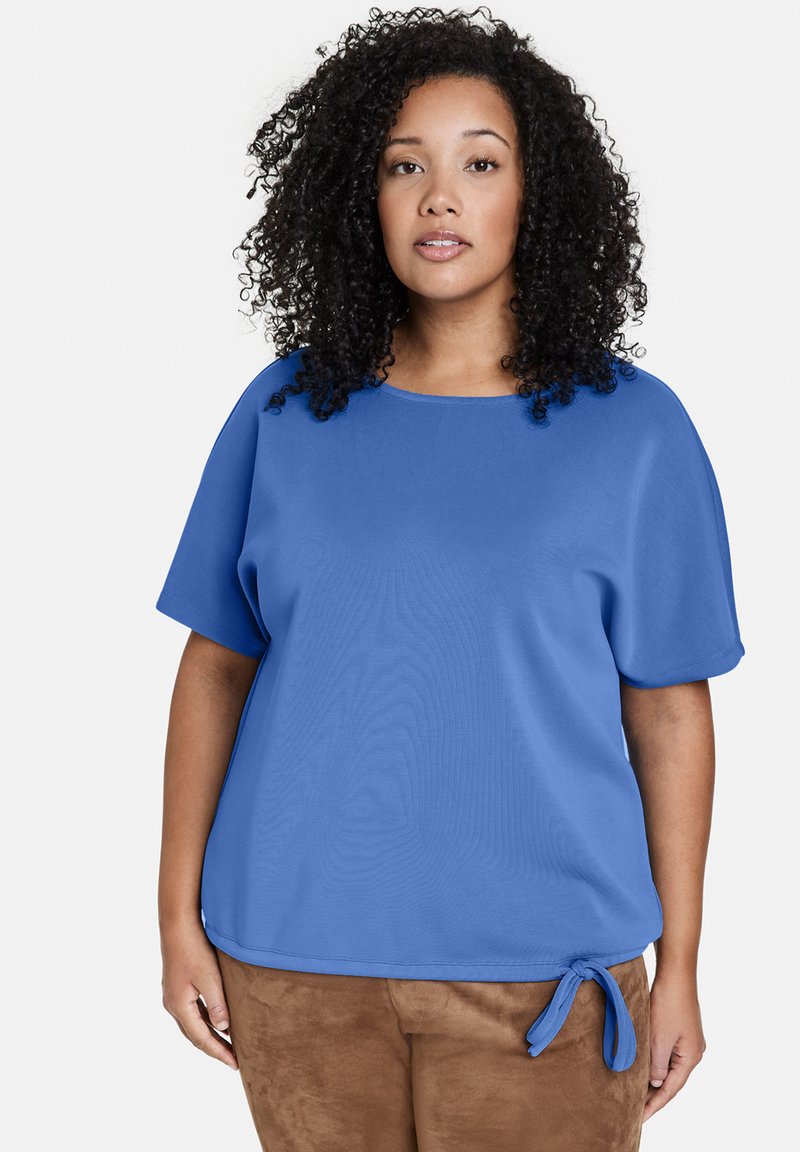Samoon KURZARMSHIRT MIT TUNNELZUG - Blusa - blue bonnet/azul - Zalando.es