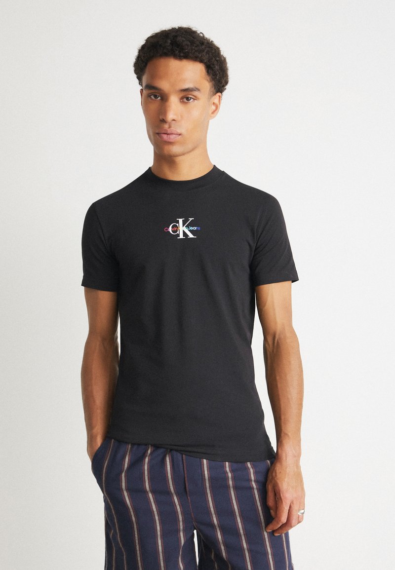 Calvin Klein Jeans MONOLOGO GRAPHIC SLIM TEE - Camiseta estampada - black/negro - Zalando.es