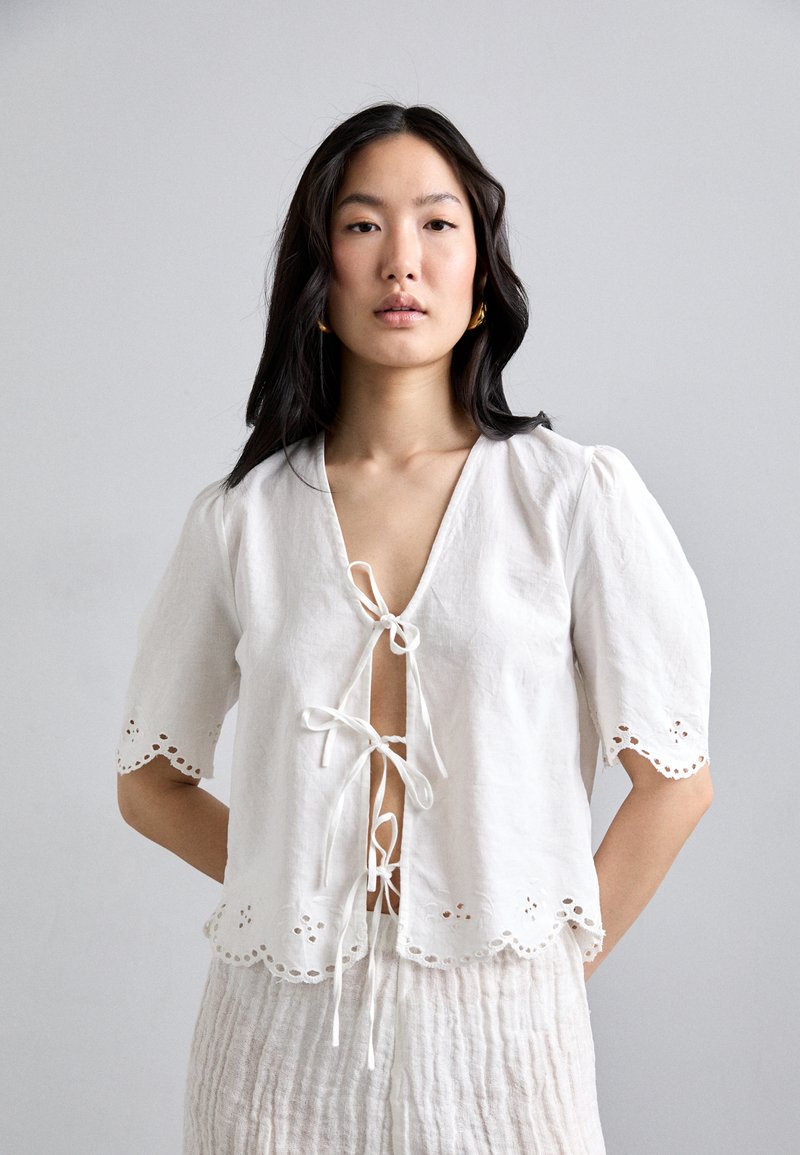 DESIGNERS REMIX LAYLA TIE - Bluse - cream/offwhite - Zalando