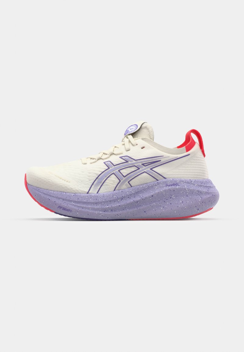 ASICS GEL NIMBUS 27 TOKYO - Road running shoes - cream/edo purple/lilac ...